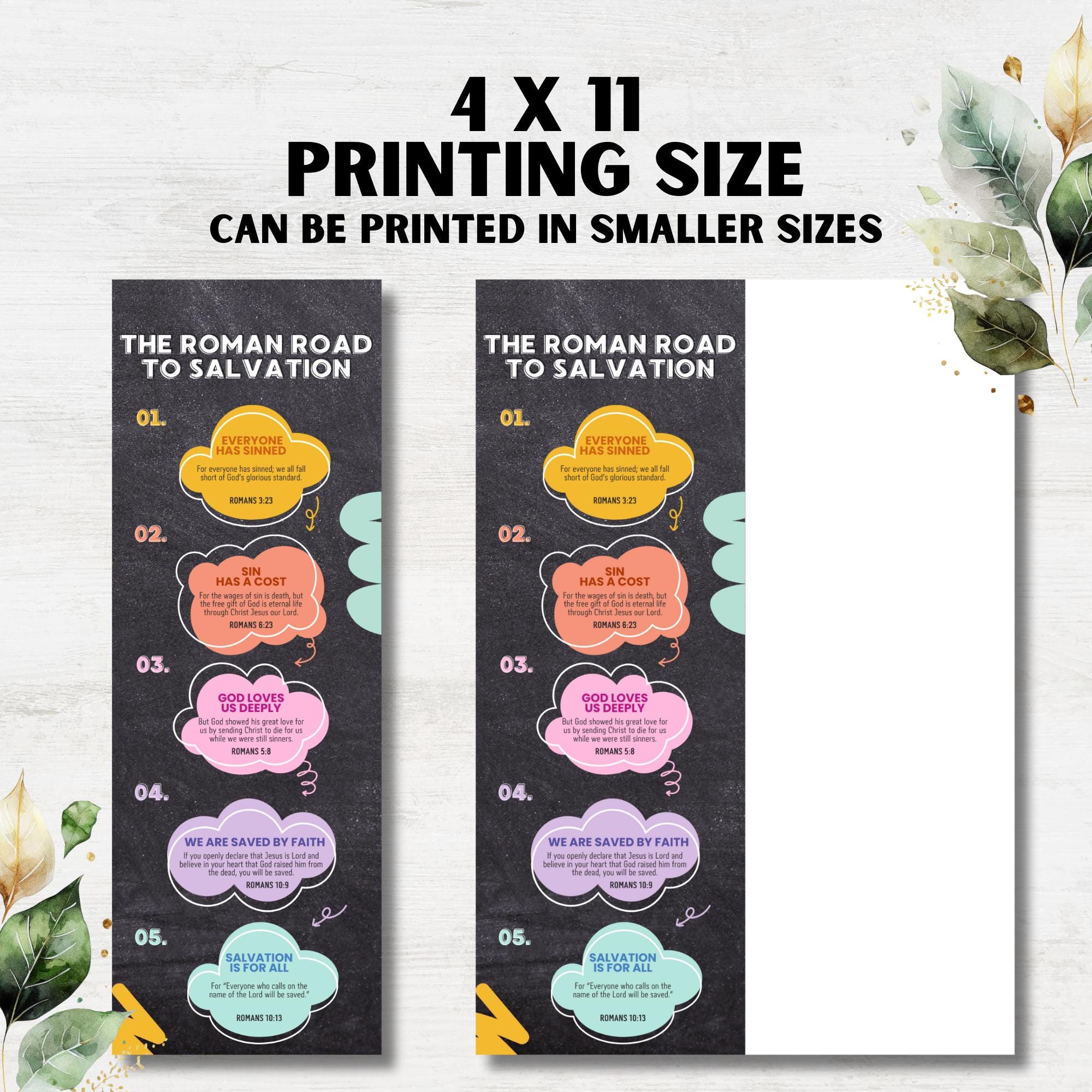 Romans Road Printable, Christian Bible Study, Verse Bookmark, Kids ...