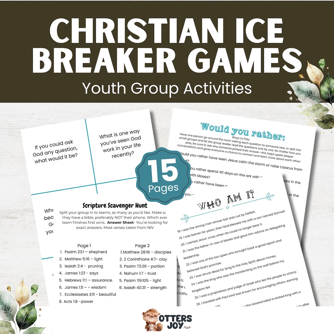 Christian Ice Breaker Games: Printable Church Activities (PDF Download ...