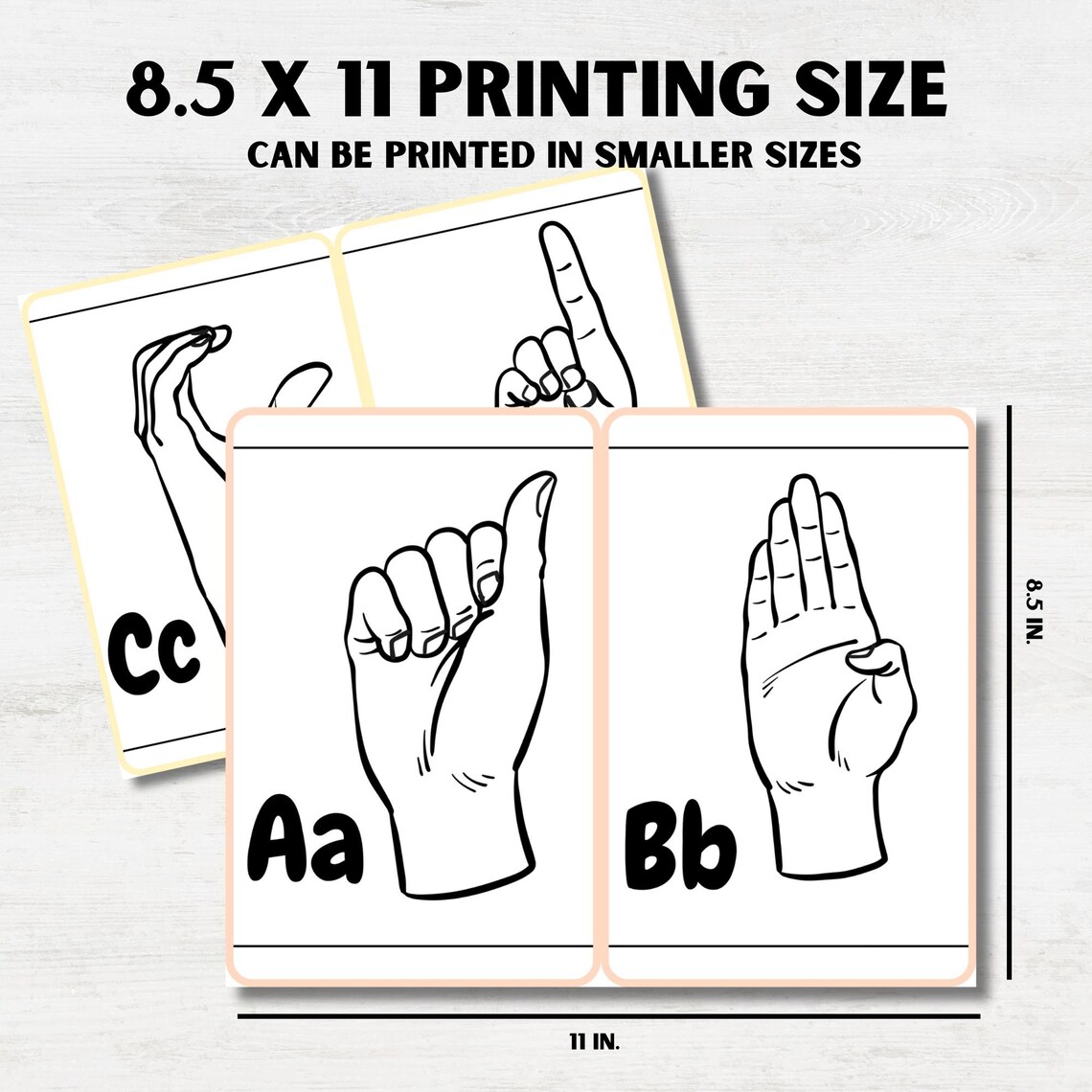 ASL Flash Cards: Alphabet Sign Language Printable (PDF Download) - Etsy