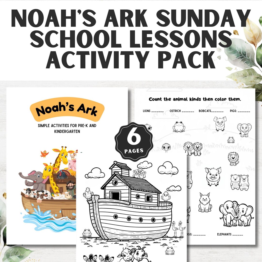 Noah's Ark Sunday School Lessons: Printable Bible Crafts PDF Download ...