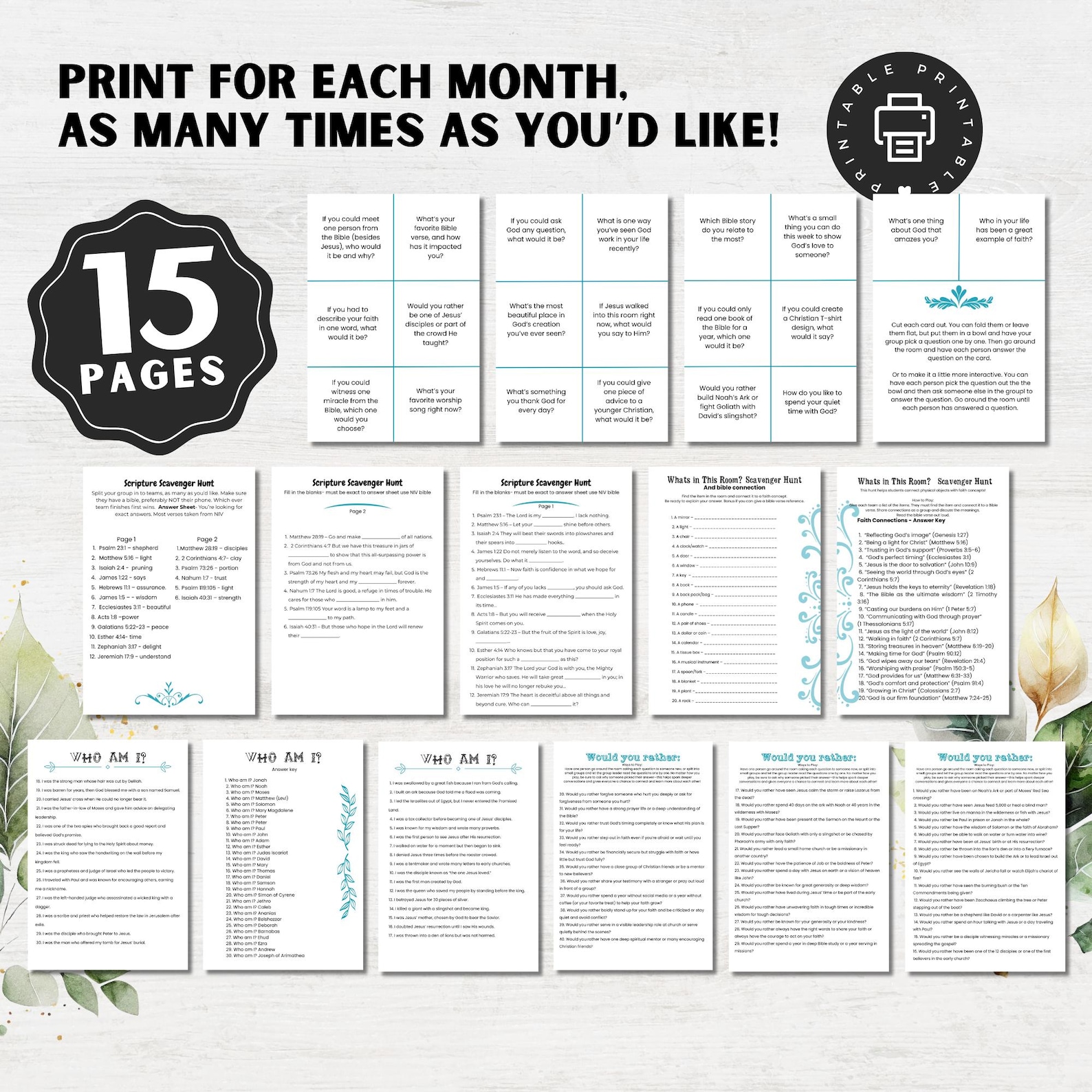 Christian Ice Breaker Games: Printable Church Activities (PDF Download ...