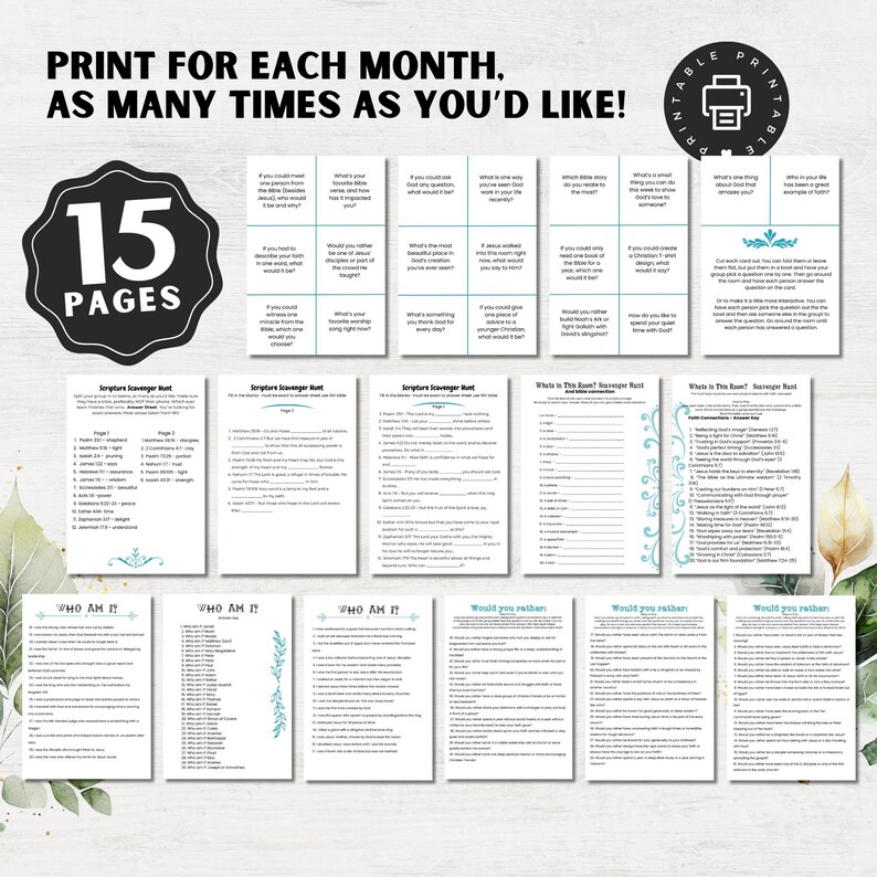 Christian Ice Breaker Games: Printable Church Activities (PDF Download ...