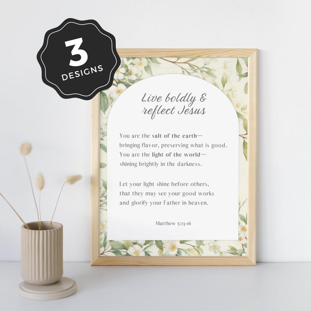 Beatitudes Wall Art, Christian Home Decor, Matthew 5:13-16 Bible Verse ...