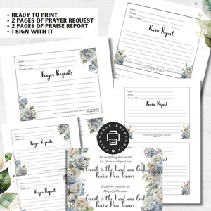 Editable Floral Prayer Request Cards: Christian Printable Templates ...