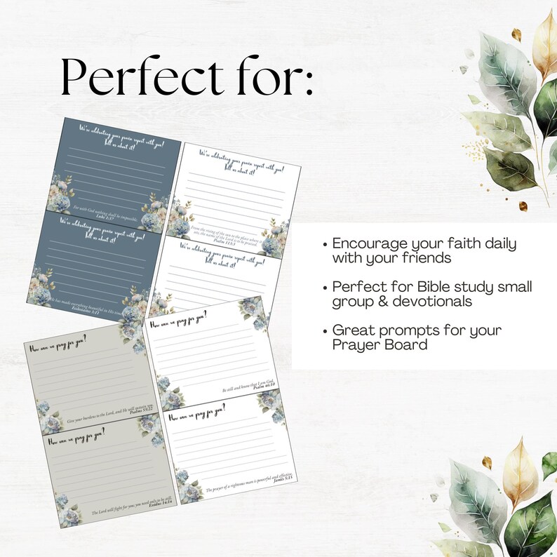 Custom Prayer Cards, Printable Praise Report Cards, Digital Bible Study ...