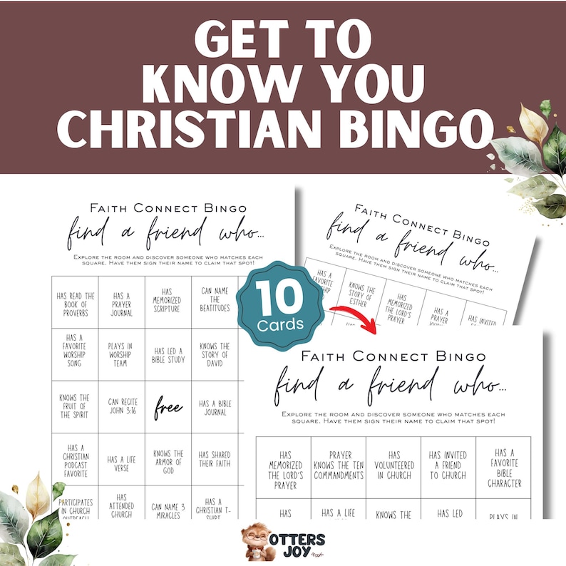 Christian Icebreaker Bingo: Fun Church Youth Group Game Printable PDF ...