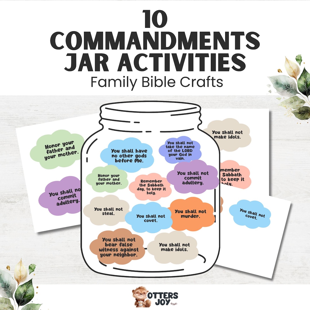 10 Commandments Scripture Jar: Christian Family Bible Crafts (PDF ...