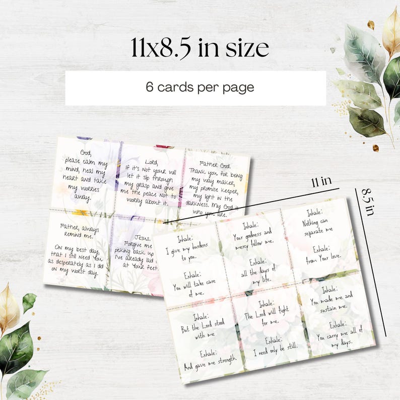 Christian Affirmation Cards: Daily Bible Verse Reminders (PDF Download ...