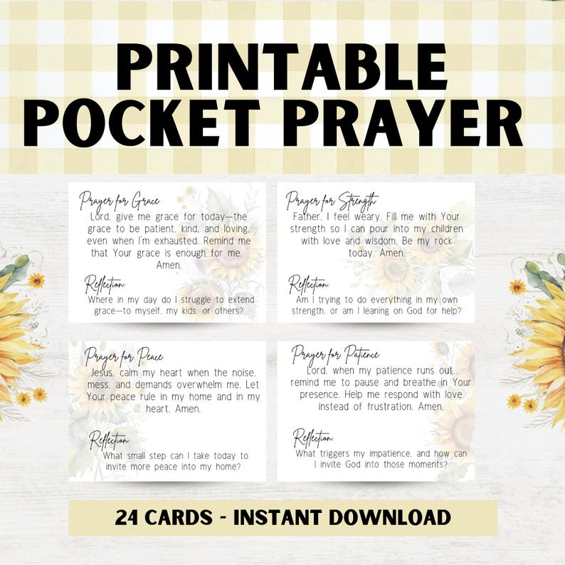 Pocket Prayer Cards Printable: Christian Scripture Cards (digital ...