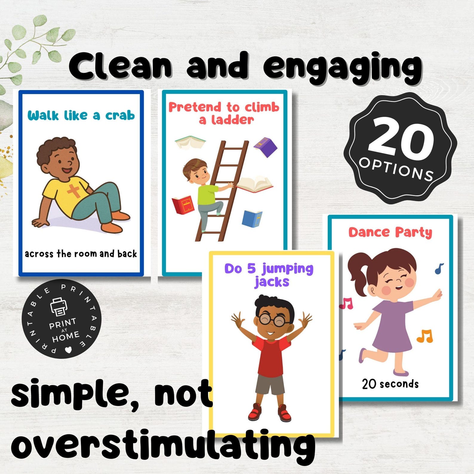 Movement Break Cards for Kids: Sensory Activity Flashcards - Etsy UK