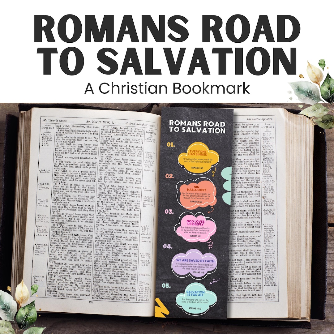 Romans Road Printable: Christian Bible Verse Cards (NLT, Digital ...