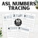 ASL Numbers Tracing Worksheets: Sign Language Learning for Kids PDF ...