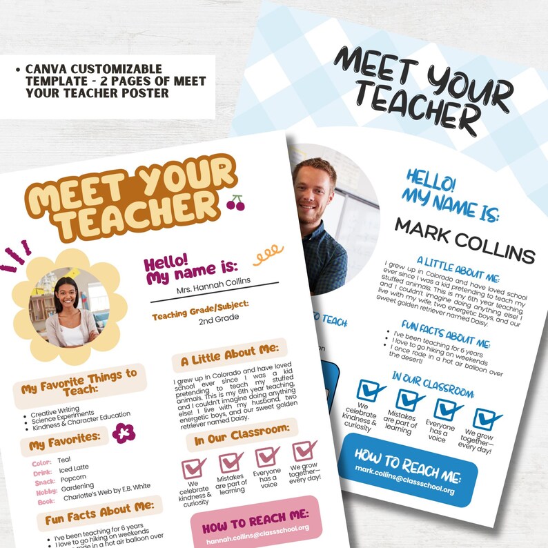 Meet the Teacher Template: Editable Back to School Flyer Canva Digital ...