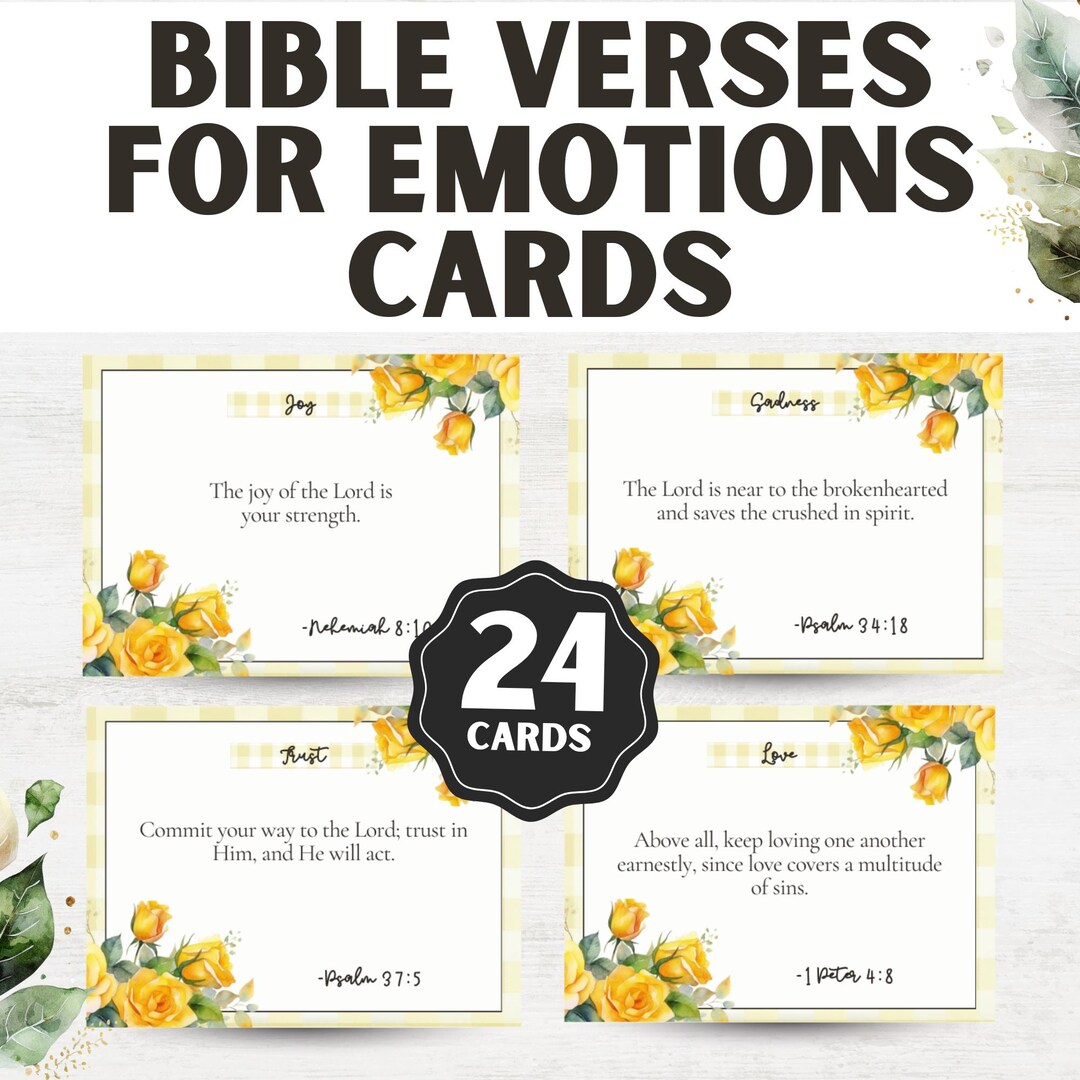 Christian Emotion Cards: Printable Bible Verses for Women (digital ...