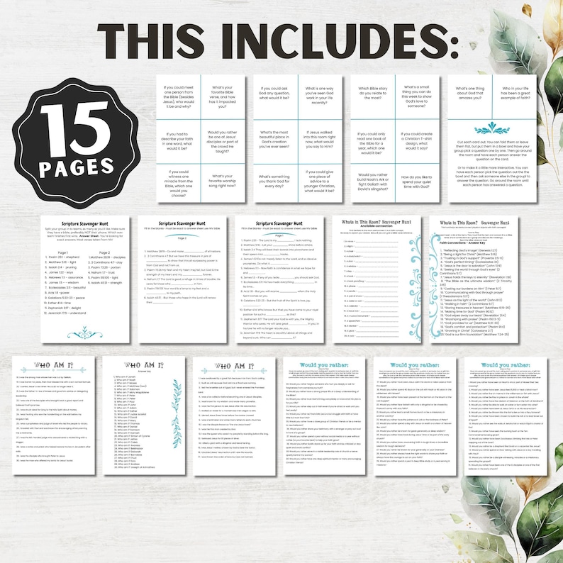 Christian Ice Breaker Games: Printable Church Activities (PDF Download ...