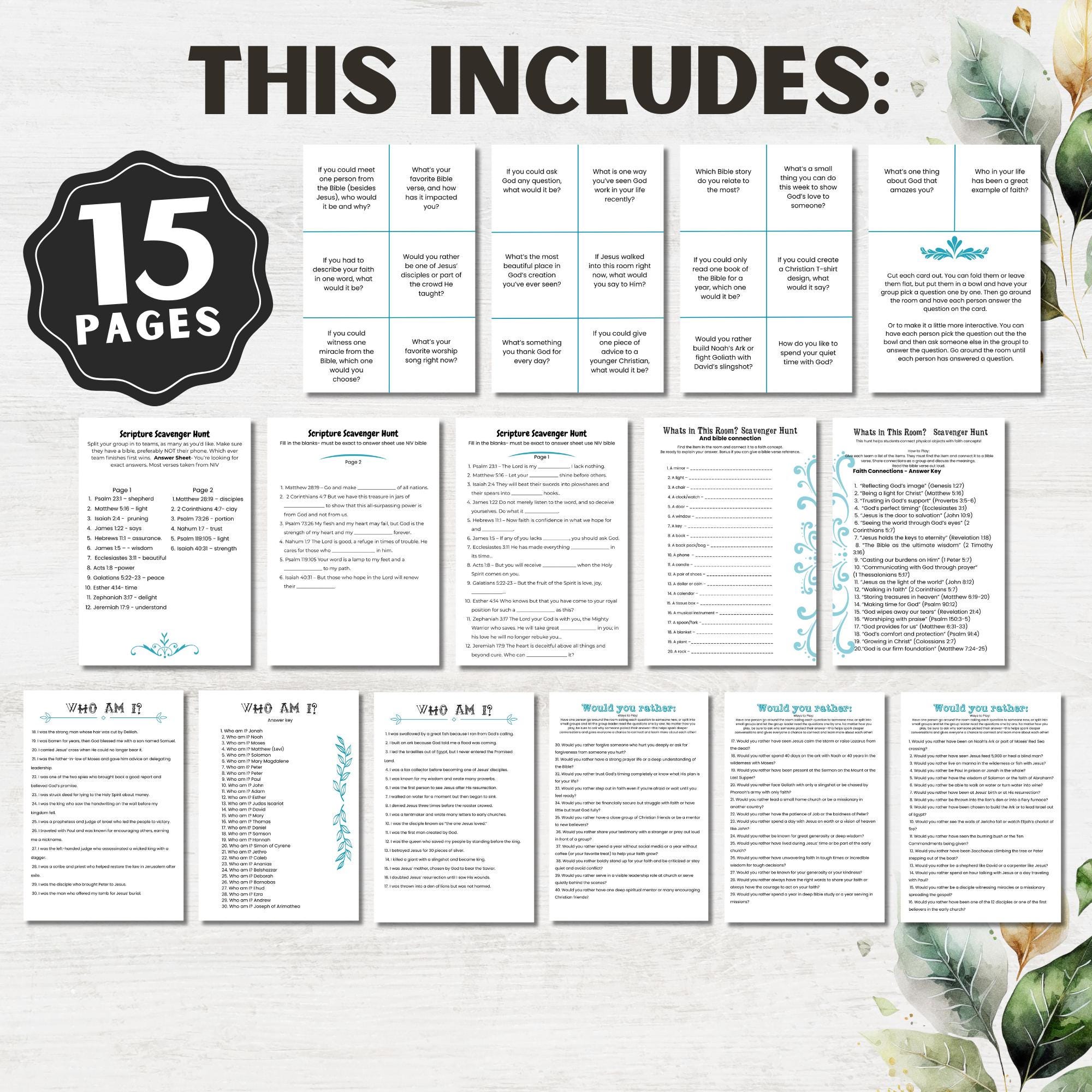 Christian Ice Breaker Games: Printable Church Activities (PDF Download ...