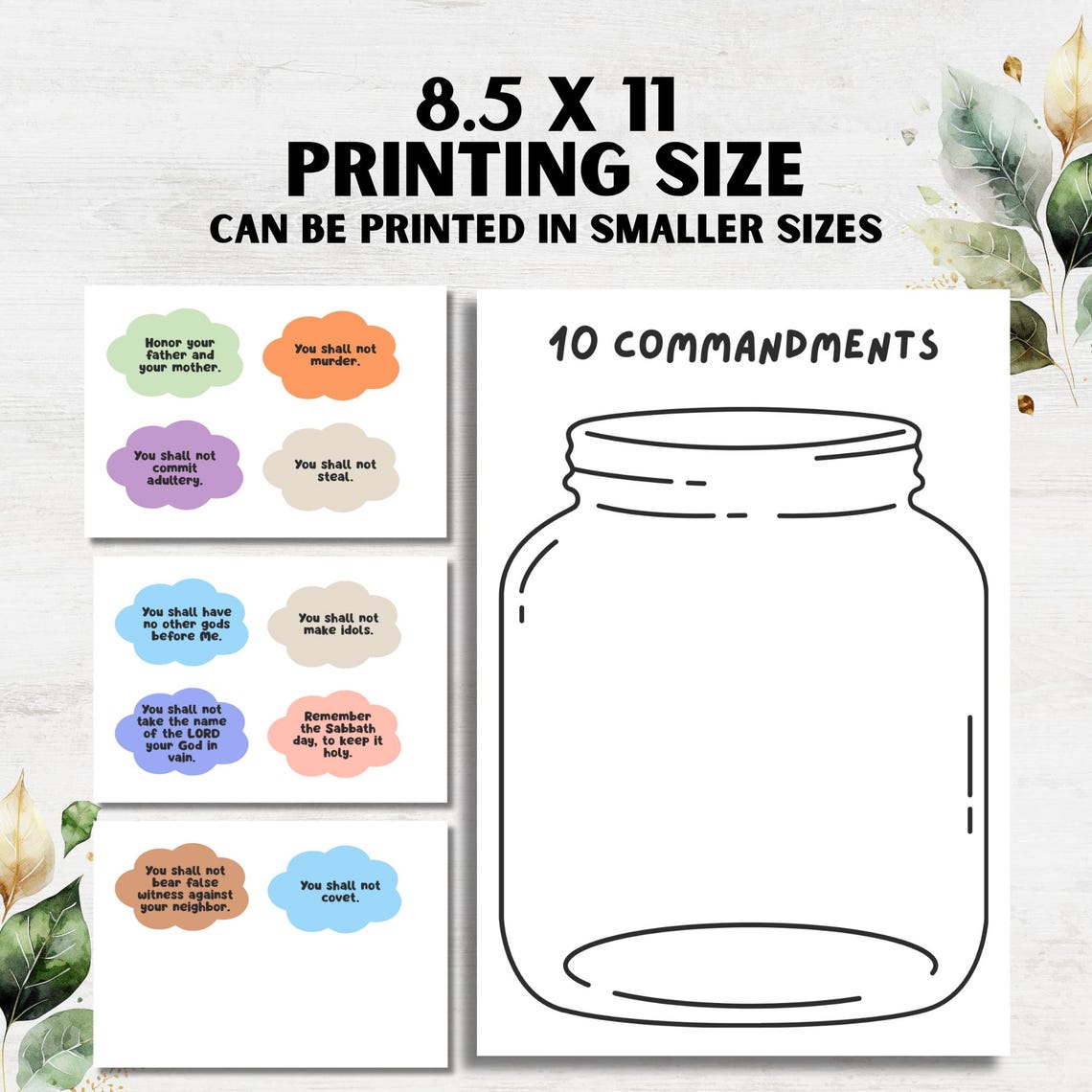 10 Commandments Scripture Jar: Christian Family Bible Crafts (PDF ...