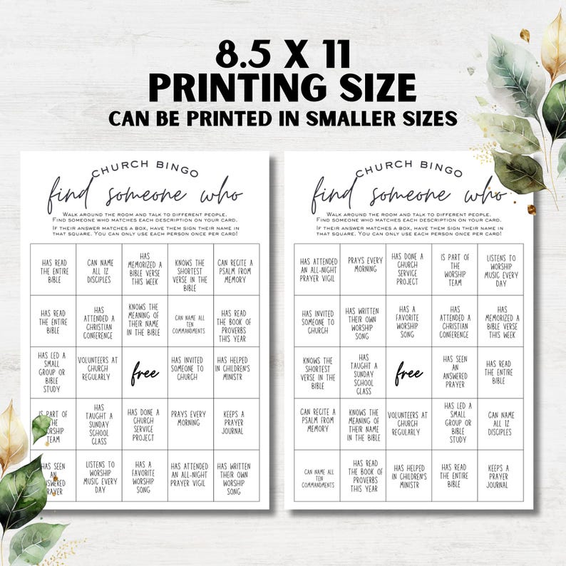 PERSONALIZED Find Someone Who Bingo, Printable Christian Icebreaker ...