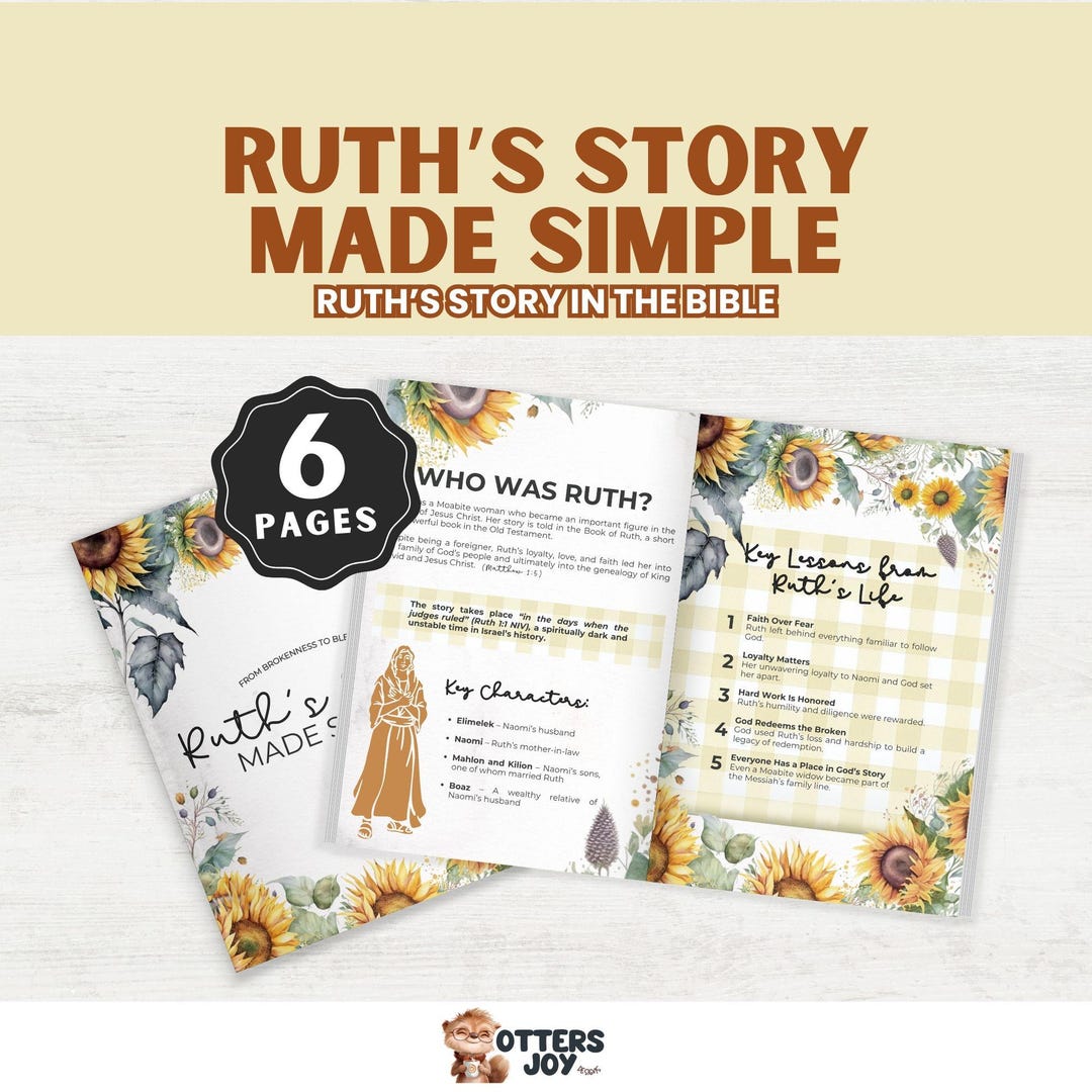 Ruth Bible Study Guide: Old Testament Summary, Sunday School Resource ...