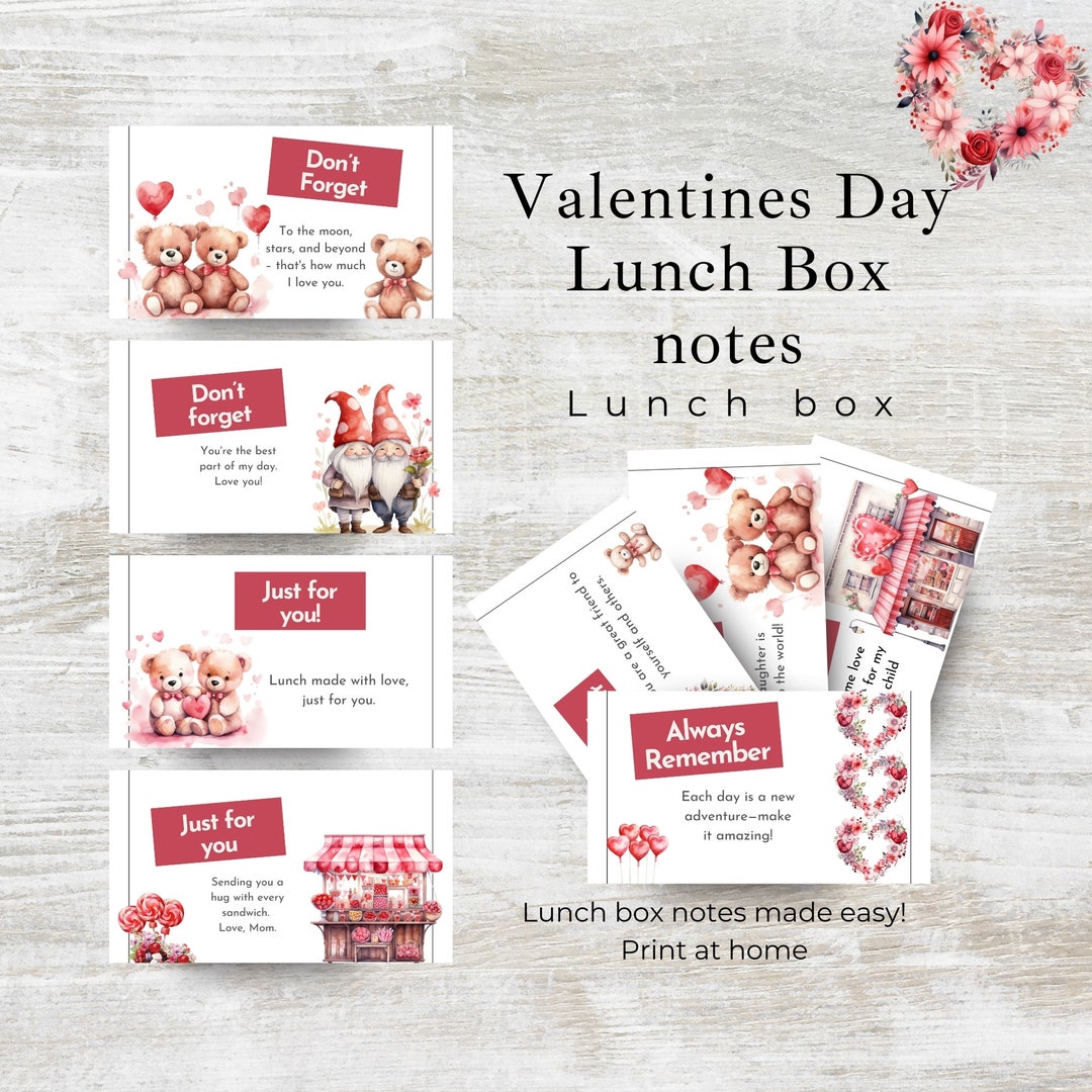 Fun Valentine Lunch Box Notes for Kids Heartwarming Messages Brighten ...