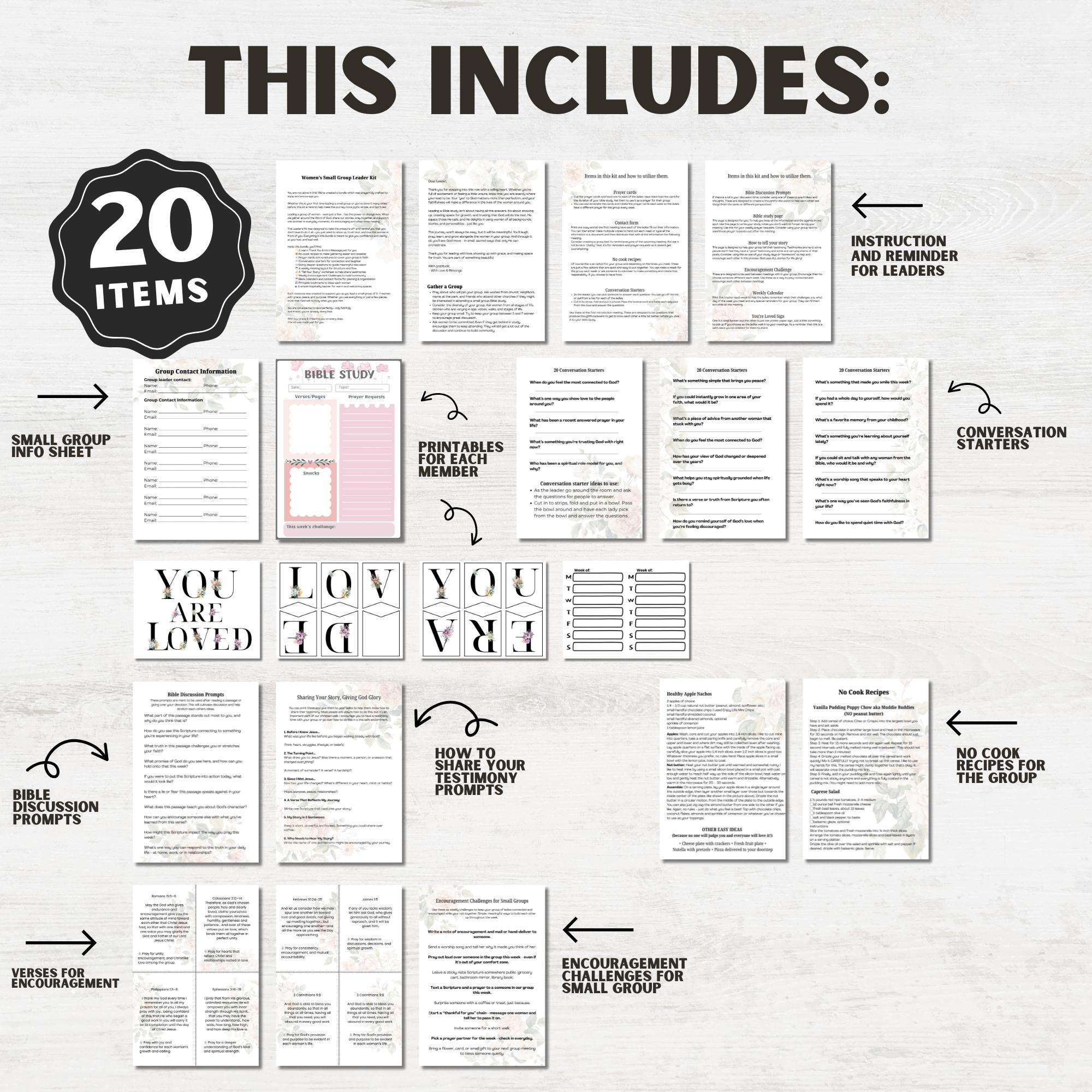 Womens Bible Study Printable: Leader Kit With Conversation Starters for ...
