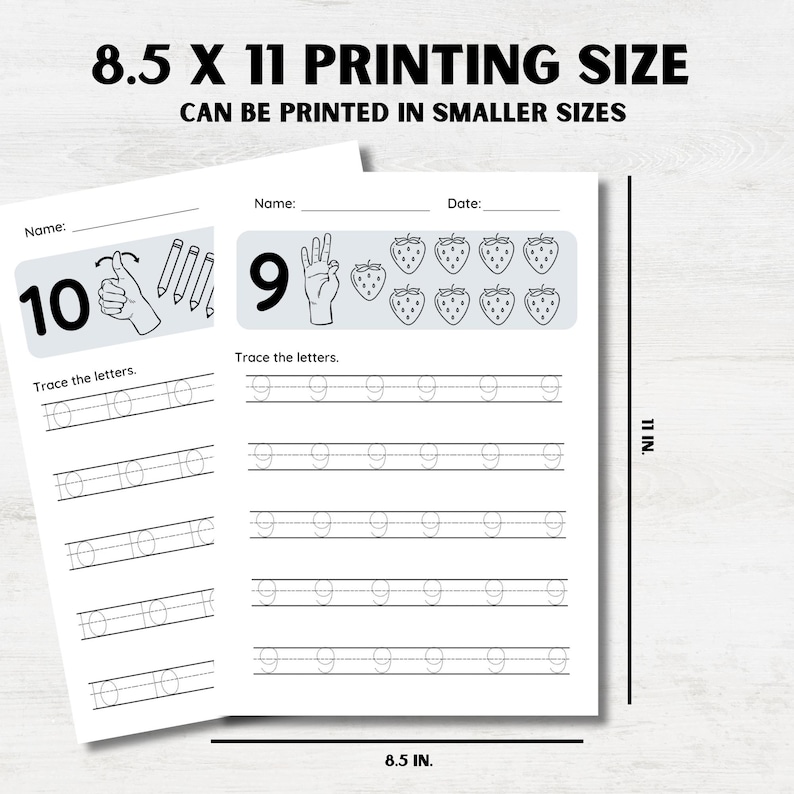 ASL Numbers Tracing Worksheets: Sign Language Learning for Kids PDF ...