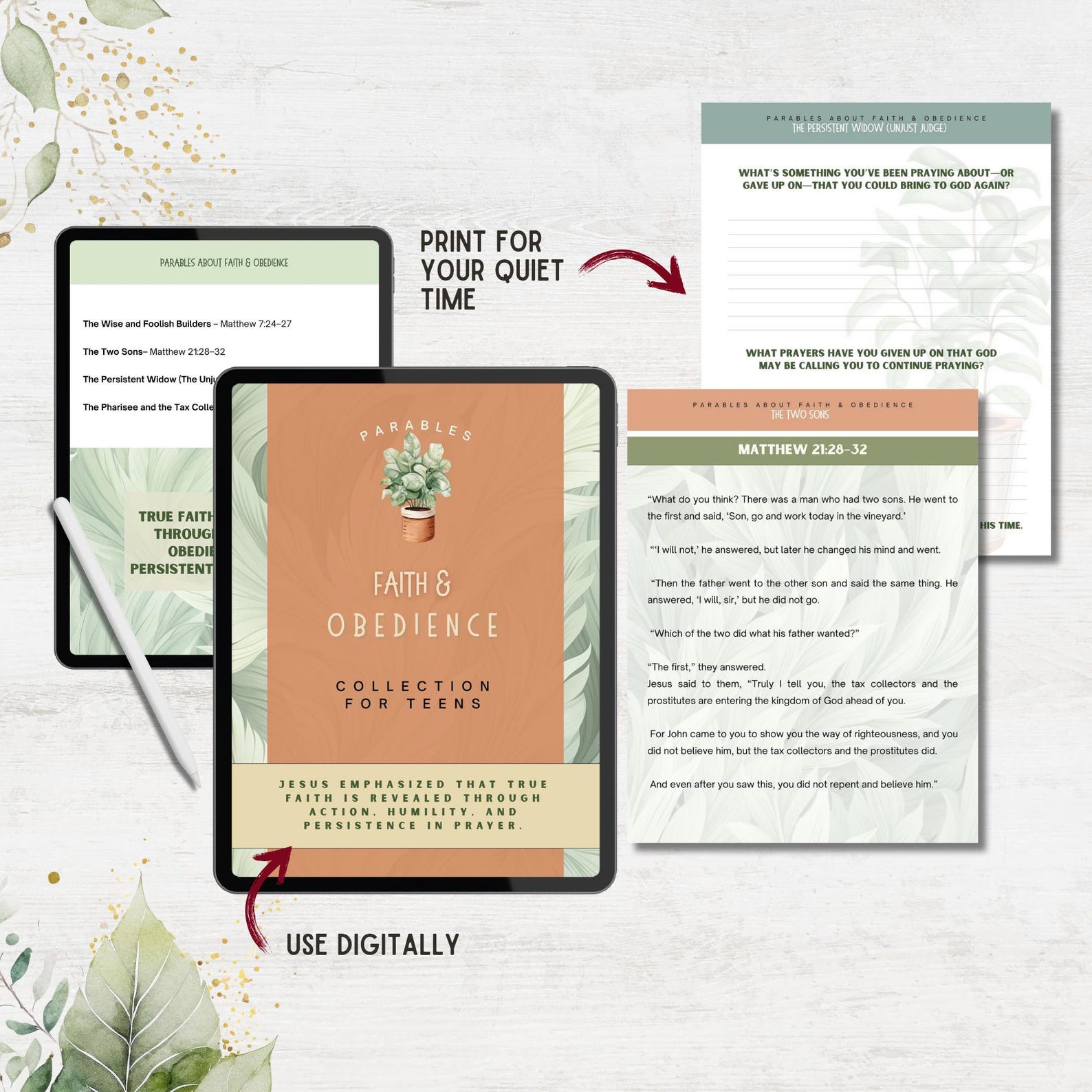 Teen Bible Study Bundle: Parable Guide and Printable Christian Resource ...