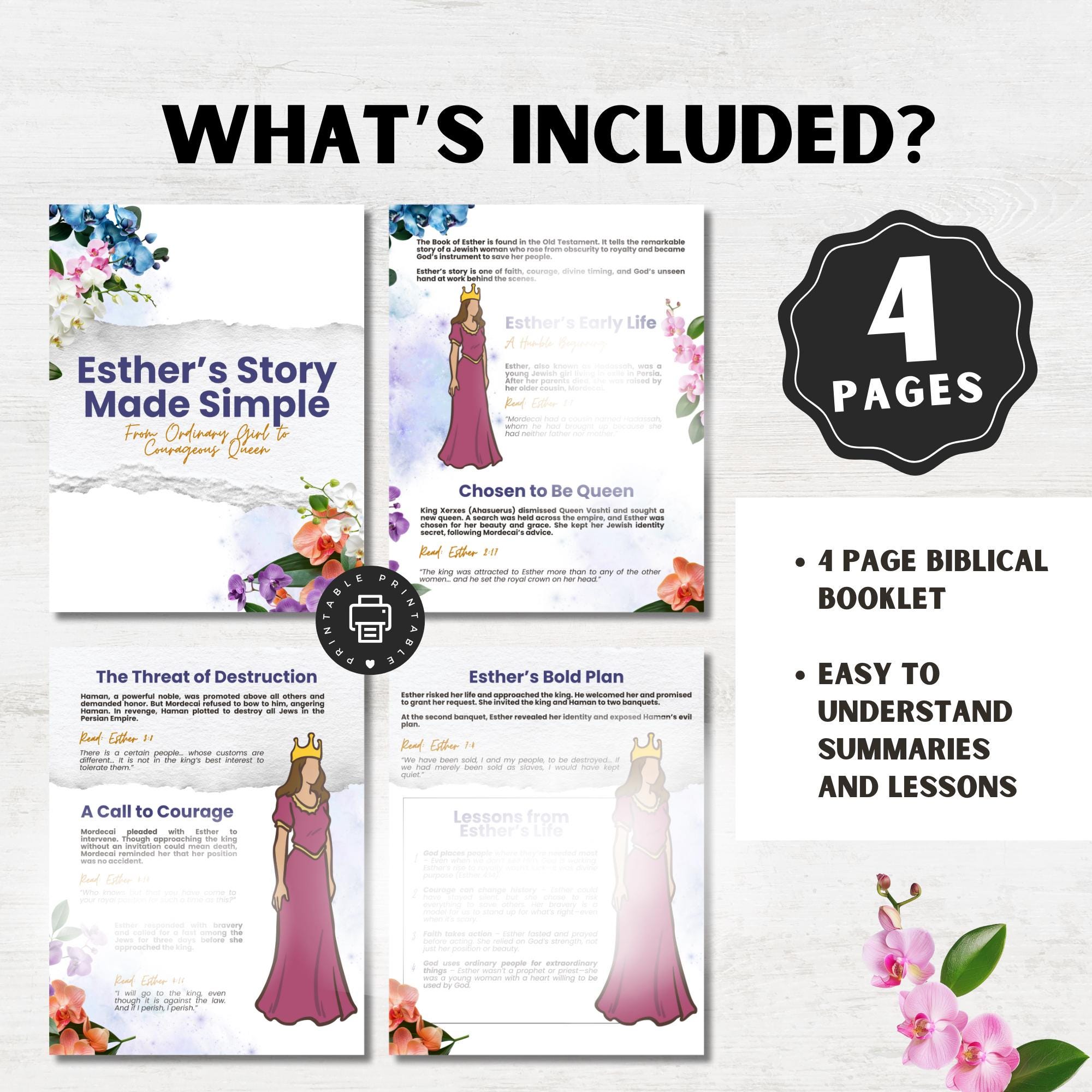 Esther Bible Study Guide: Old Testament Summary, Christian Devotional ...