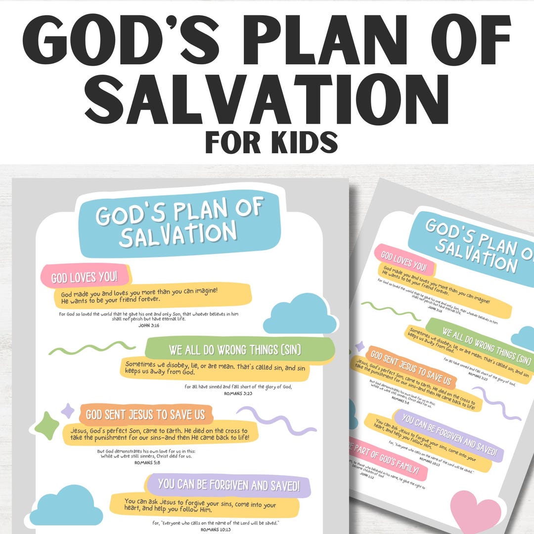 God's Salvation Plan for Kids: Printable Bible Craft (PDF Download) - Etsy