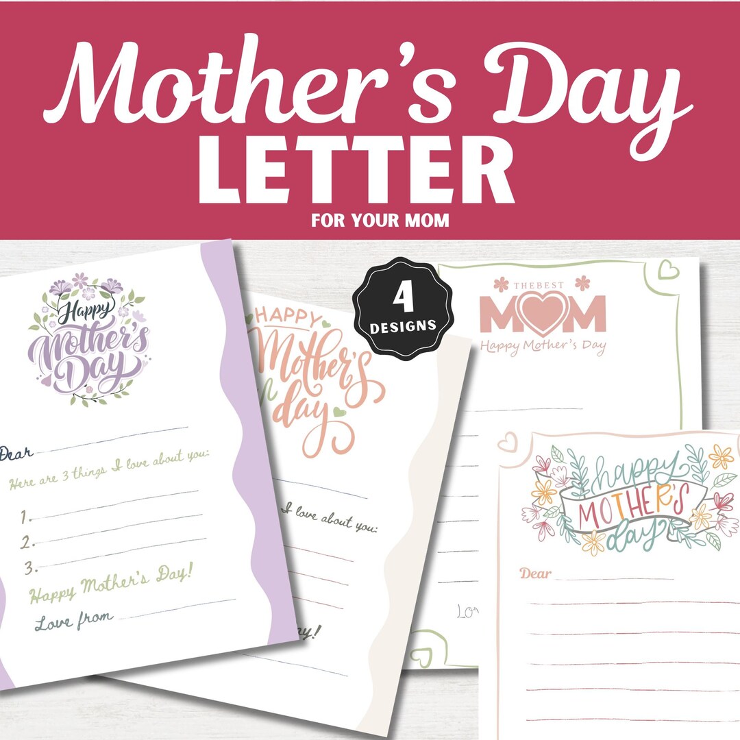 Personalized Hand Written Letter for Mom, Printable Instant Download ...