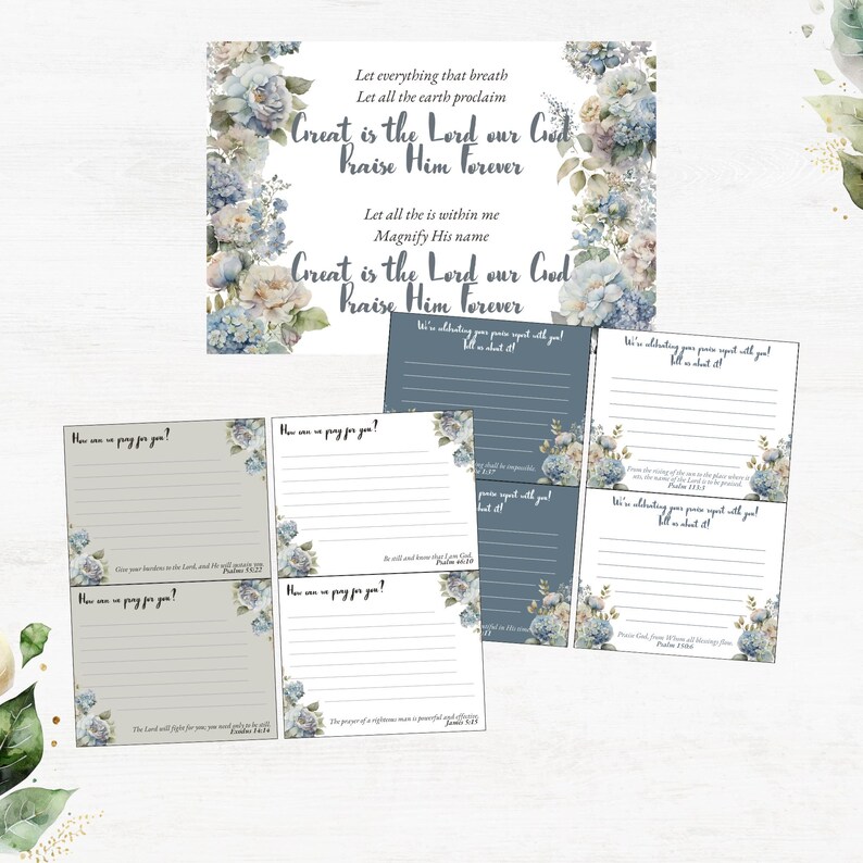 Custom Prayer Cards, Printable Praise Report Cards, Digital Bible Study ...
