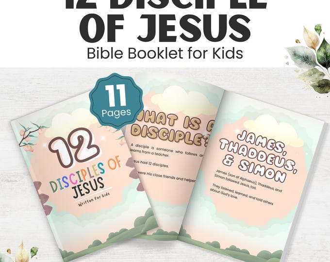 12 Disciples Bundle: Flashcards, Coloring Page, Matching Game (digital ...