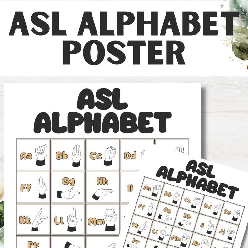American Sign Language ASL Font for Creating Educational Tools, Sign ...