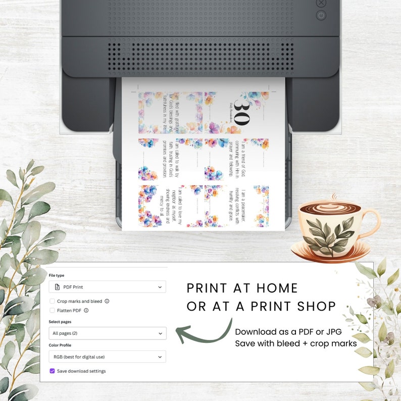Watercolor Christian Affirmation Cards: Bible Verse Printables for ...
