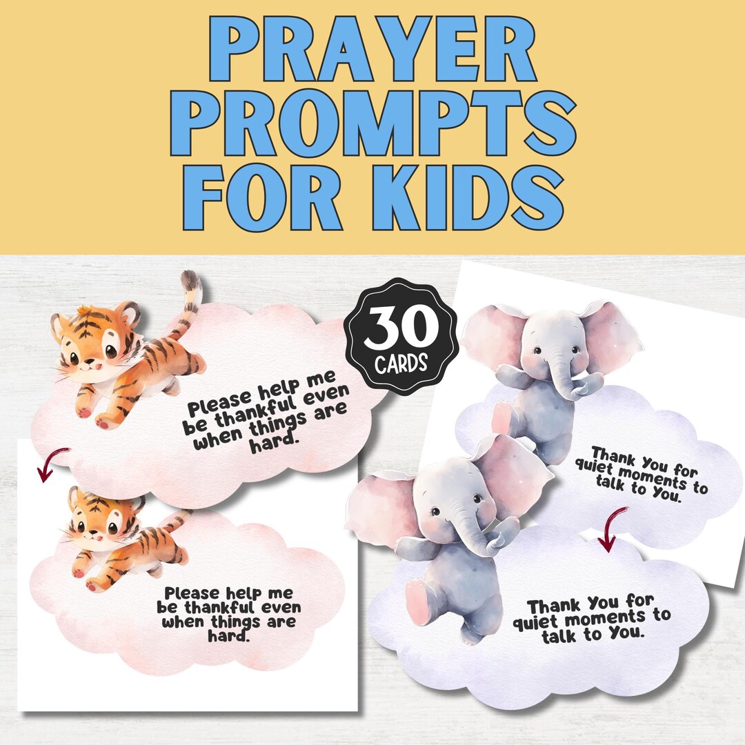 Prayer Prompts for Kids, Printable Prayer Activities, Kids Prayer Cards ...