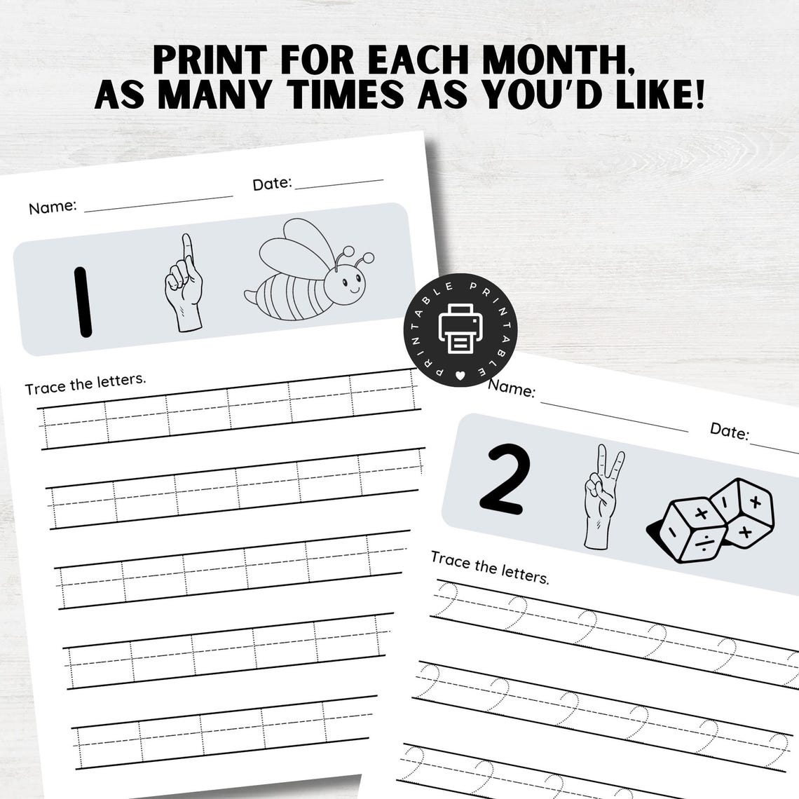 ASL Numbers Tracing Worksheets: Sign Language Learning for Kids PDF ...