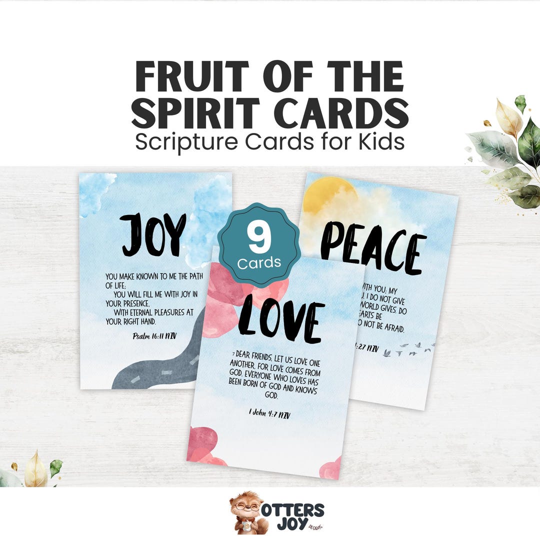 Fruit of the Spirit Scripture Cards: Christian Homeschool & Sunday ...