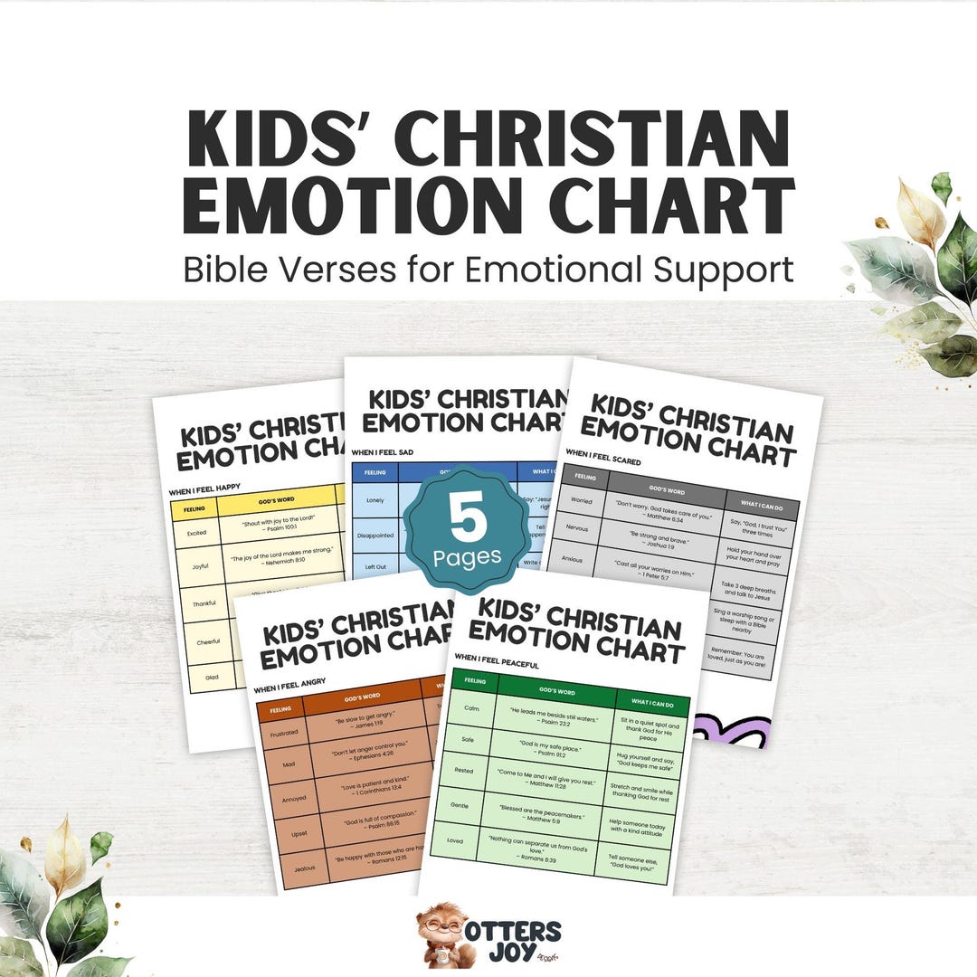 Christian Emotion Chart: Bible Verse Feelings Table (printable PDF ...