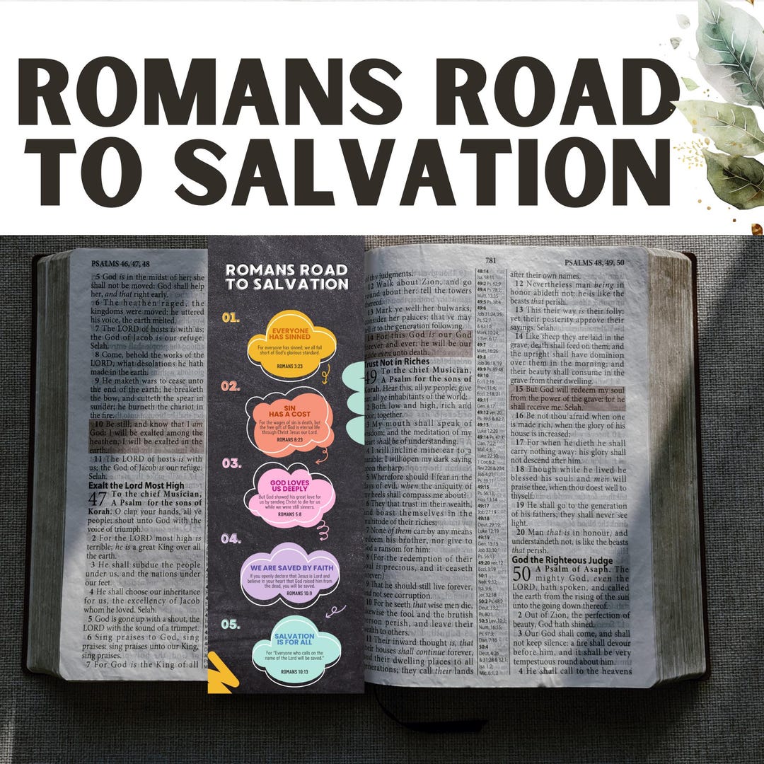 Romans Road Printable, Christian Bible Study, Verse Bookmark, Kids ...