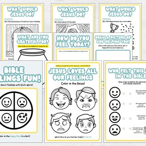Bible Emotions Activity Book: Kids' Feelings Chart & Coloring Pages ...