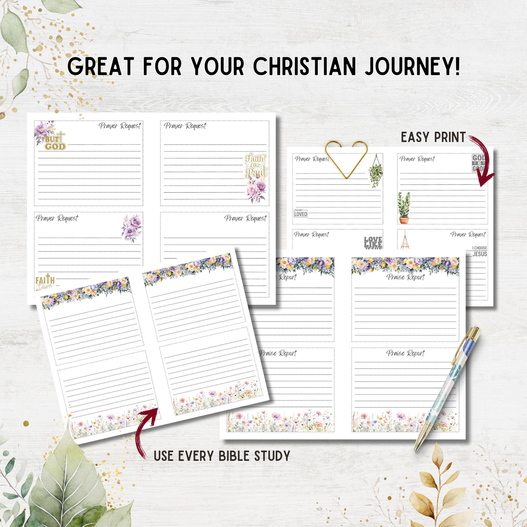 Christian Prayer Cards, Printable Scripture Cards for Church, Prayer ...