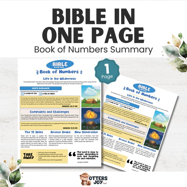 Book of Numbers: Kids Bible Printable, Christian Learning (digital ...