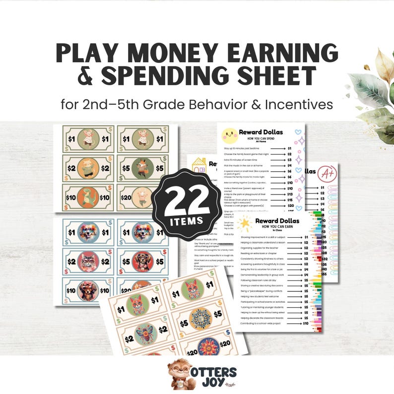 Kids Play Money Template: Printable Classroom Money for Budgeting and ...
