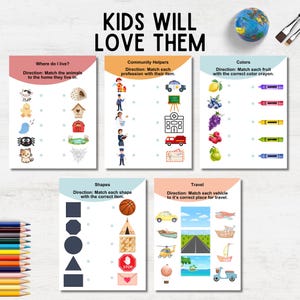 Preschool Matching Game Early Learning Printables Pdf Download Etsy