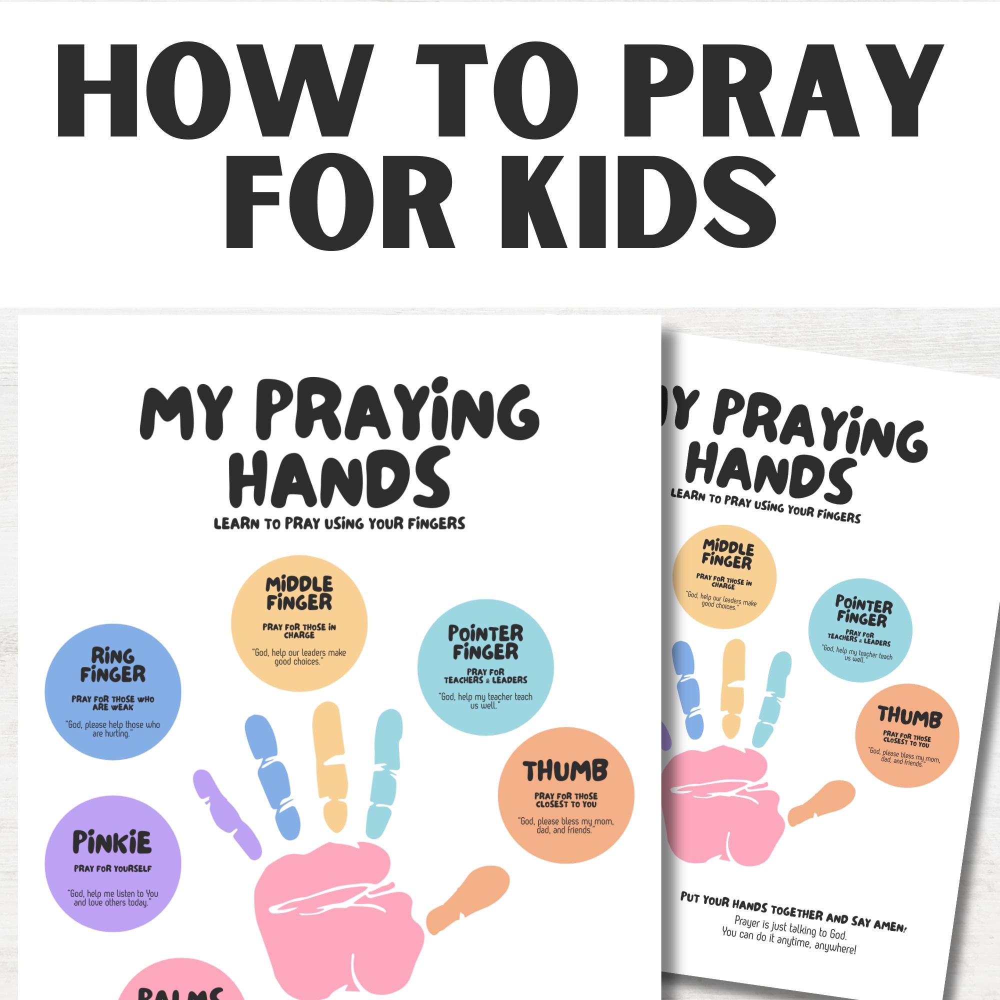 How to Pray Guide: Christian Learning Poster Kids (digital Download) - Etsy