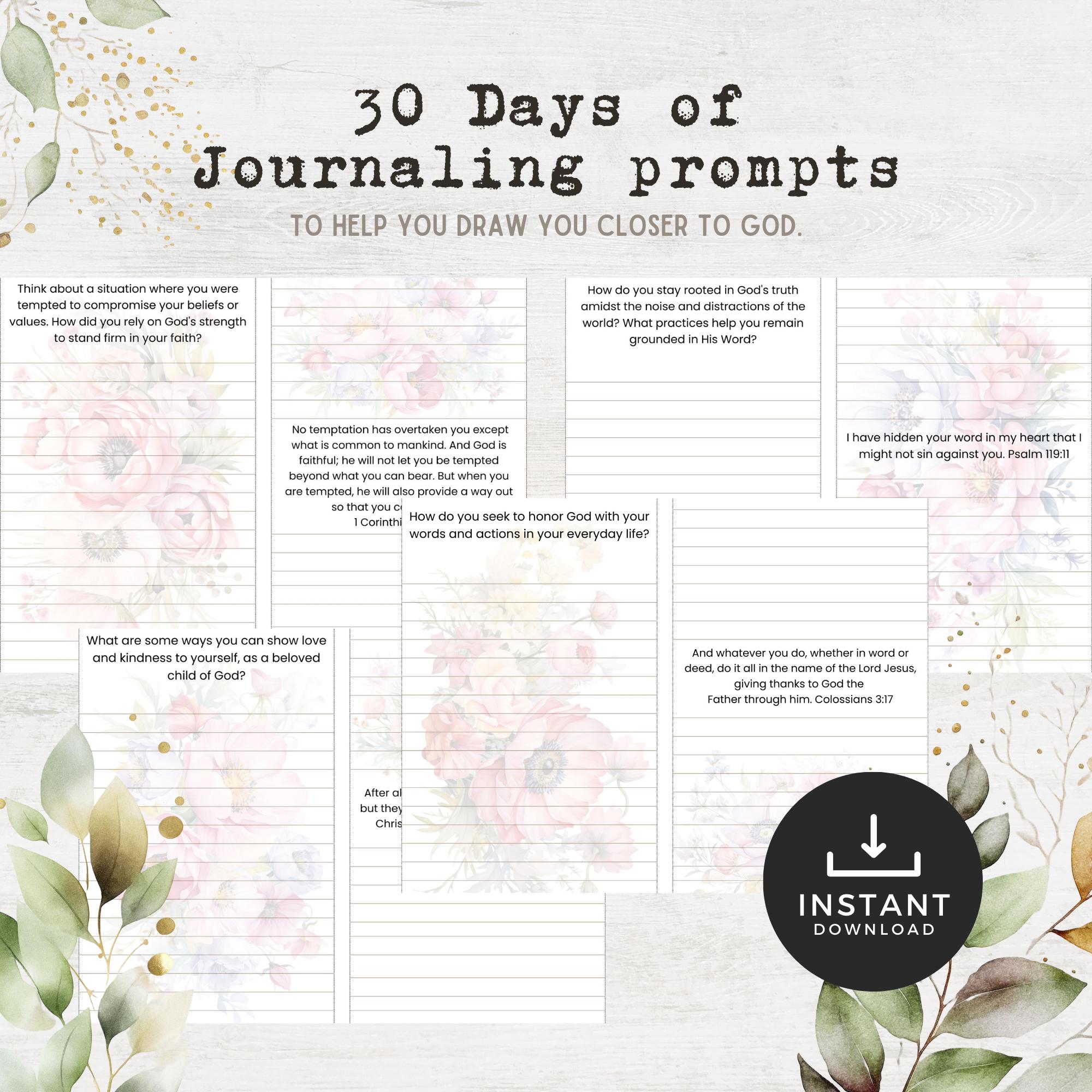 30-day Devotional Journal With Bible Verses, Christian Faith Printable ...