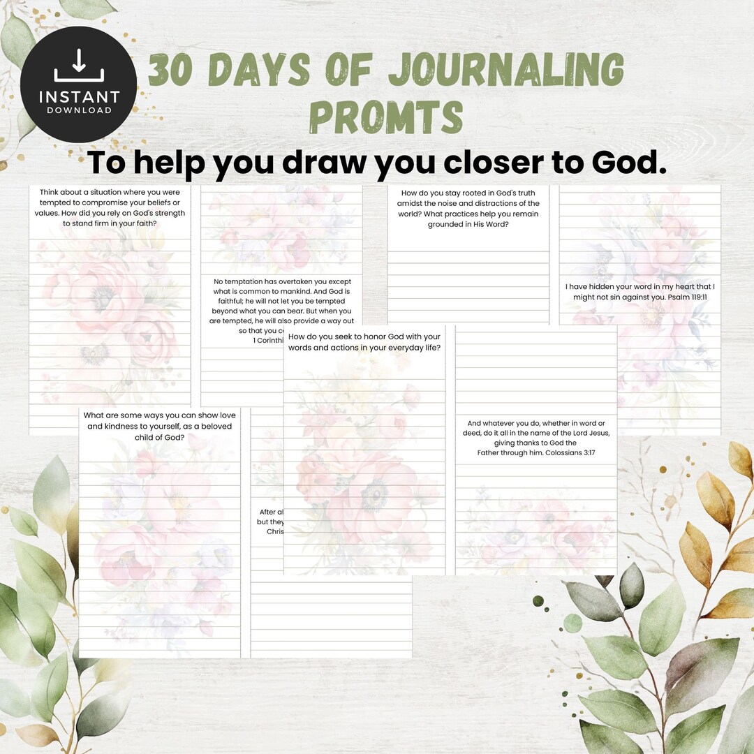 Prayer Journal Printable Digital Prayer Journal Bible Verse Journal ...