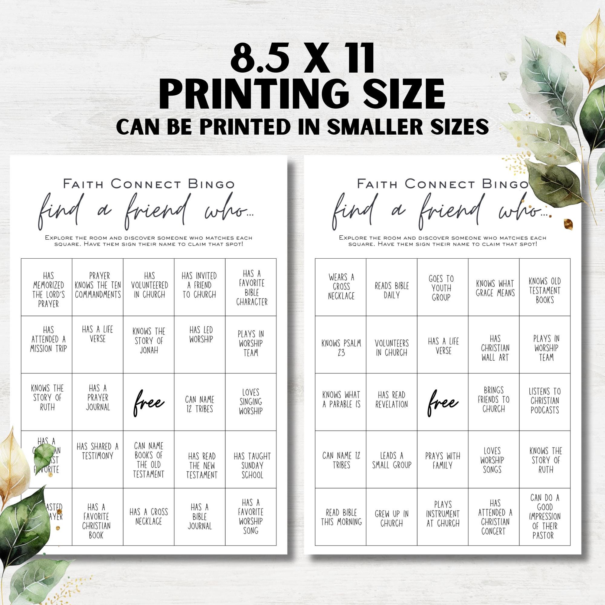 Christian Icebreaker Bingo: Fun Church Youth Group Game Printable PDF ...