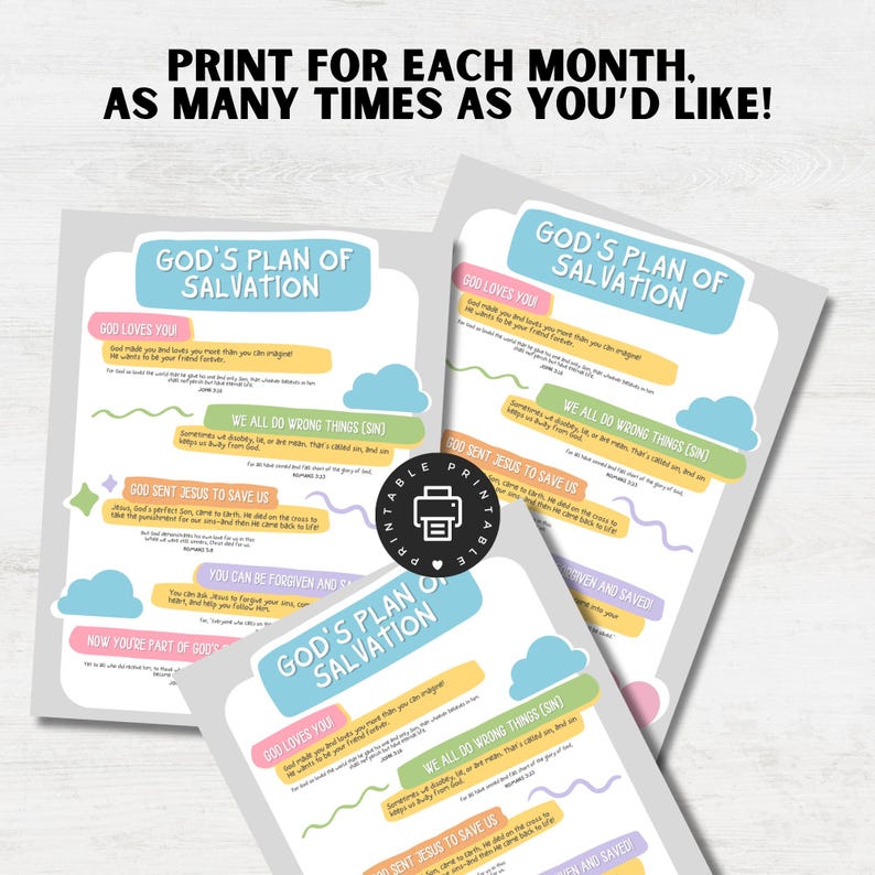 God's Salvation Plan for Kids: Printable Bible Craft (PDF Download) - Etsy