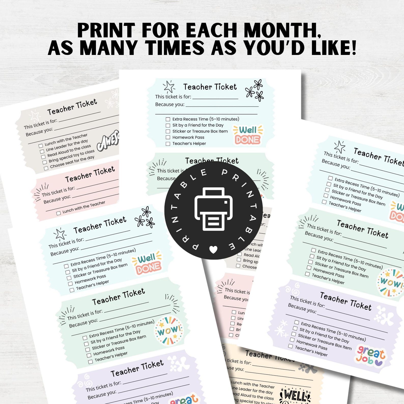 Printable Teacher Reward Coupons: Classroom Management, Student ...